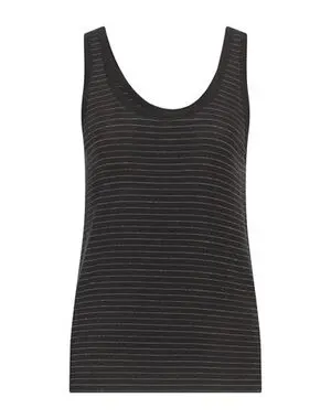8PM Striped Jersey Tank Top - Black