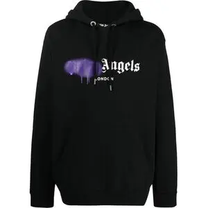 Palm Angels London Spray Paint Logo Hoodie - Black