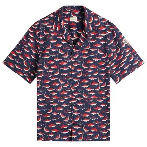 Moncler Little Sharks Printed Cotton Poplin Shirt - Multi