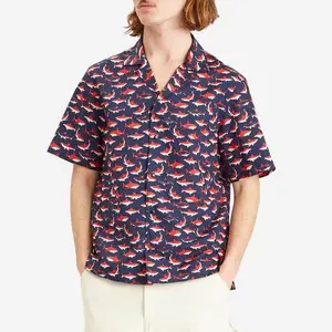 Moncler Little Sharks Printed Cotton Poplin Shirt