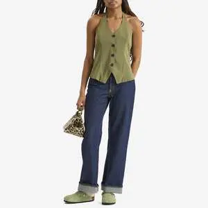 4TH & RECKLESS Sabrina Halter Waistcoat - Khaki