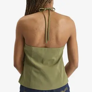 4TH & RECKLESS Sabrina Halter Waistcoat - Khaki