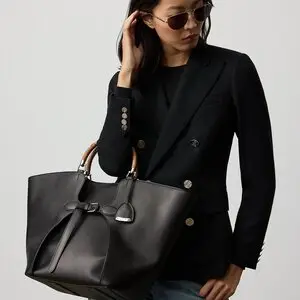 Ralph Lauren The Large Calfskin Tote - Black