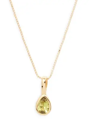 SET & STONES Teardrop Pendant Necklace - Gold / August