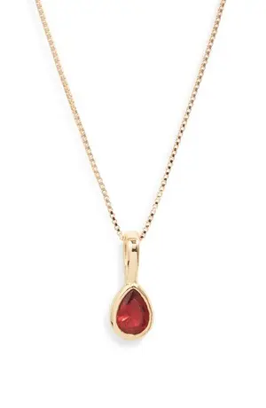 SET & STONES Teardrop Pendant Necklace - Gold / January
