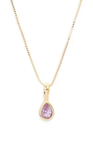 SET & STONES Teardrop Pendant Necklace - Gold / June
