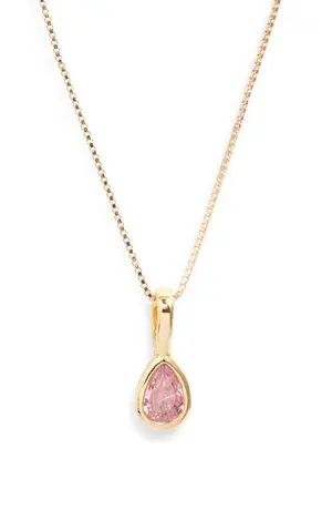 SET & STONES Teardrop Pendant Necklace - Gold / October