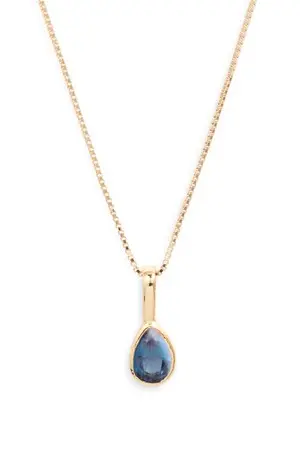 SET & STONES Teardrop Pendant Necklace - Gold / September