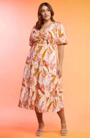 ESTELLE Aura Cascade Cotton Midi Dress