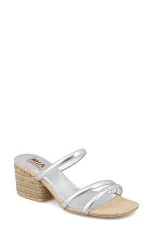 Mia Inara Espadrille Slide Sandal - Silver