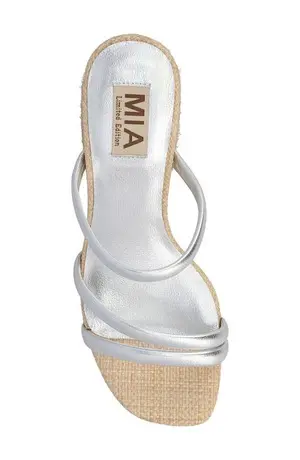 Mia Inara Espadrille Slide Sandal - Silver