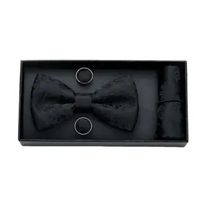 MOUSTACHE Floral Bow Tie Set - Black