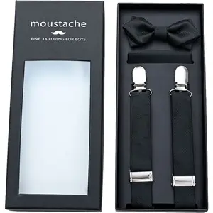 MOUSTACHE MOUSTACHE Crosshatch Suspender Set Black