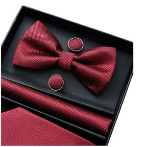 MOUSTACHE Crosshatch Tie Set - Red