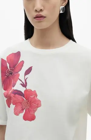 Mango Flower Cotton T-shirt