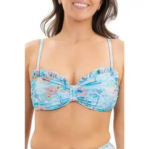 Kenny Flowers The Bvis Ruffle Bandeau Bikini Top - Light Blue