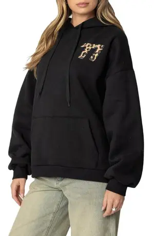 EDIKTED Leopard 77 Oversize Hoodie