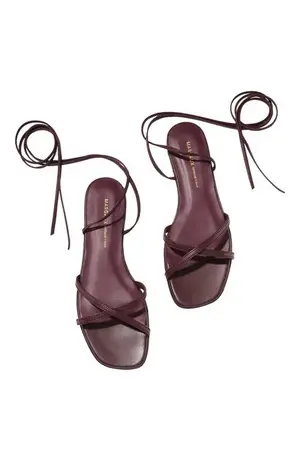 MARGAUX LONNBERG Wrap Sandal - Burgundy Nappa
