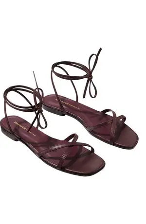 MARGAUX LONNBERG Wrap Sandal - Burgundy Nappa