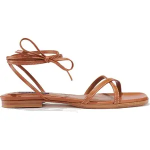 Women's Brown Ankle Wrap Sandals