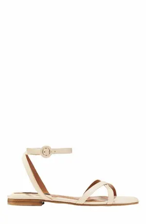 MARGAUX LONNBERG Strappy Nappa Leather Flat Sandals - Magnolia