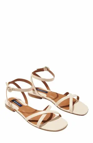 MARGAUX LONNBERG Strappy Nappa Leather Flat Sandals - Magnolia