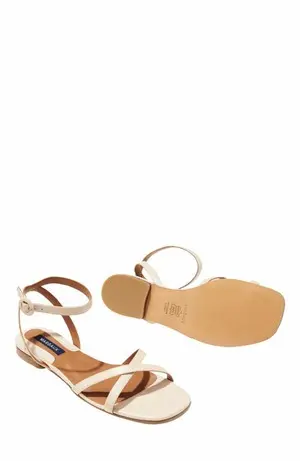 MARGAUX LONNBERG Strappy Nappa Leather Flat Sandals - Magnolia