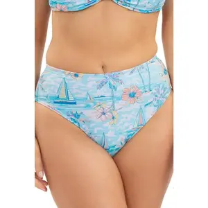 Kenny Flowers The Bvis High Waist Bikini Bottom - Light Blue