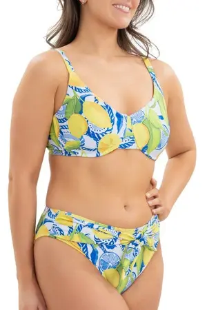Kenny Flowers The Positano Lemon Print Underwire Bikini Top