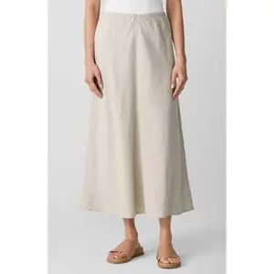 Eileen Fisher Bias Cut Organic Linen A-line Skirt - Unnat