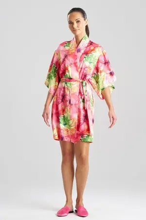 Natori Radiance Satin Wrap - Stripe
