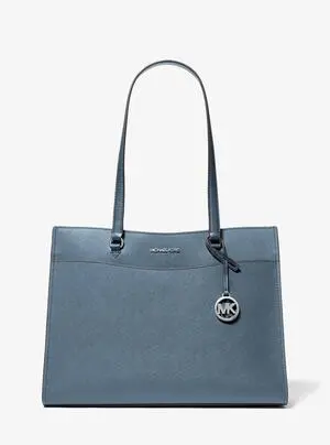 Michael Kors Jet Set Travel Large Saffiano Leather Tote - Blue