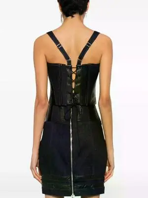MITILIANE COUTURE Denim-insert Corset Top