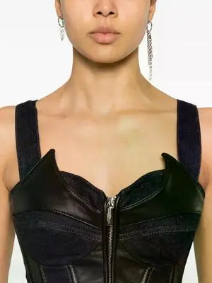 MITILIANE COUTURE Denim-insert Corset Top