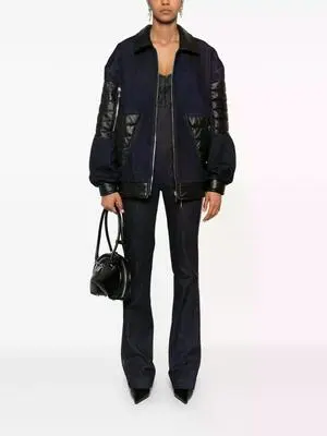 MITILIANE COUTURE Leather-insert Denim Jacket