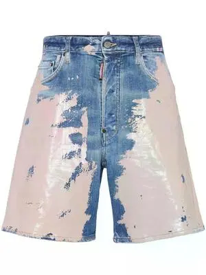 Dsquared2 Painterly-print Denim Shorts