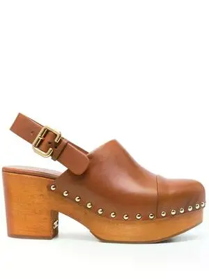 Chloé 65mm Jeanette Clogs - Brown