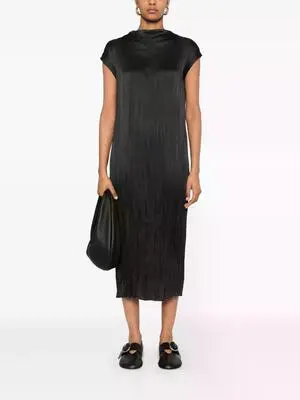 Antonelli Firenze Satin Midi Dress - Black