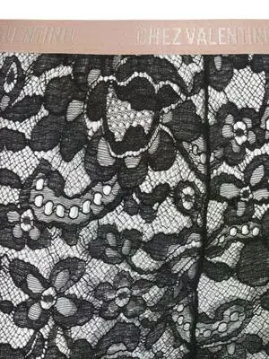 Valentino Garavani Rebrodé Lace Tights - Black