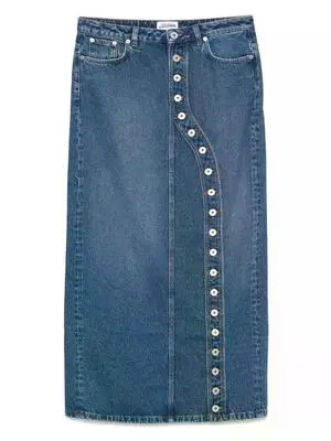Jean Paul Gaultier Asymmetric Denim Midi Skirt - Blue