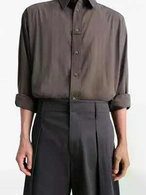 LEMAIRE Pleated Bermuda Shorts - Blue