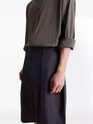 LEMAIRE Pleated Bermuda Shorts - Blue