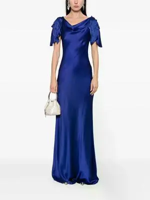 Alberta Ferretti Satin Maxi Dress - Blue