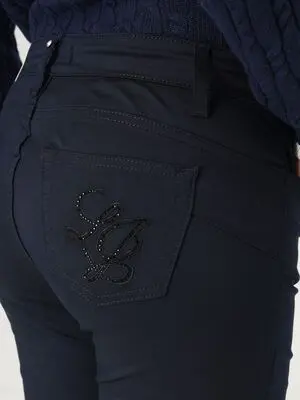 Liu Jo Tailored Stretch Pants With Embellished Logo