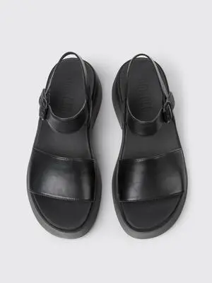 Camper Tasha Leather Platform Sandals - Black