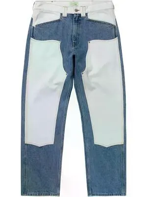 Aries Two-tone Straight Leg Jeans - Blue
