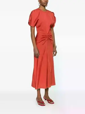 Victoria Beckham Draped Midi Dress - Red