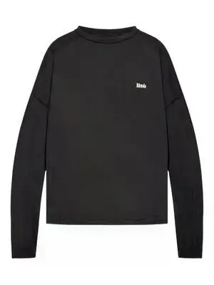 Rhude Logo Embroidered Cotton Crewneck Sweatshirt