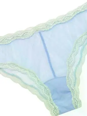 FLEUR DU MAL Lace-trimmed Briefs - Blue