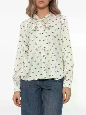 SELF-PORTRAIT Bow-print Shirt